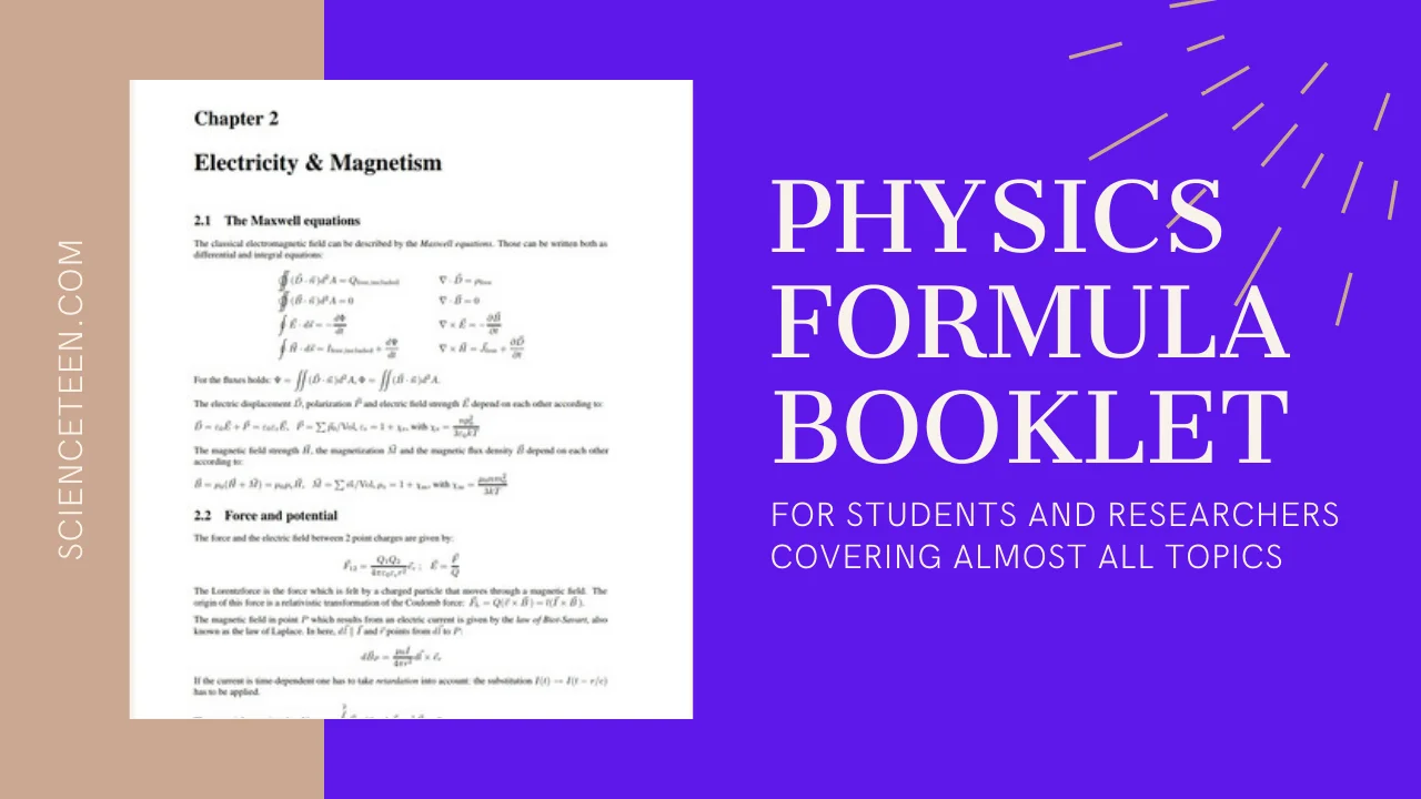 Physics Formula Sheet Electricity And Magnetism Electromagnetism